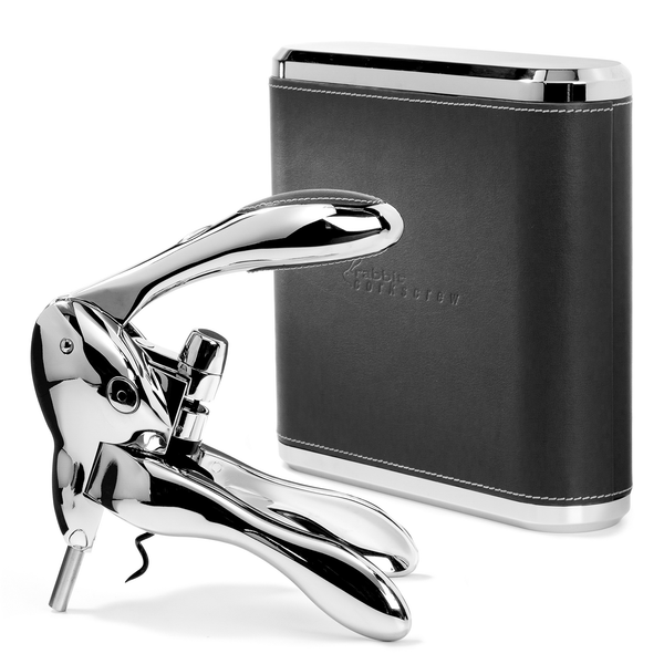 Metrokane Sterling Rabbit Corkscrew - Black Case - Winestuff